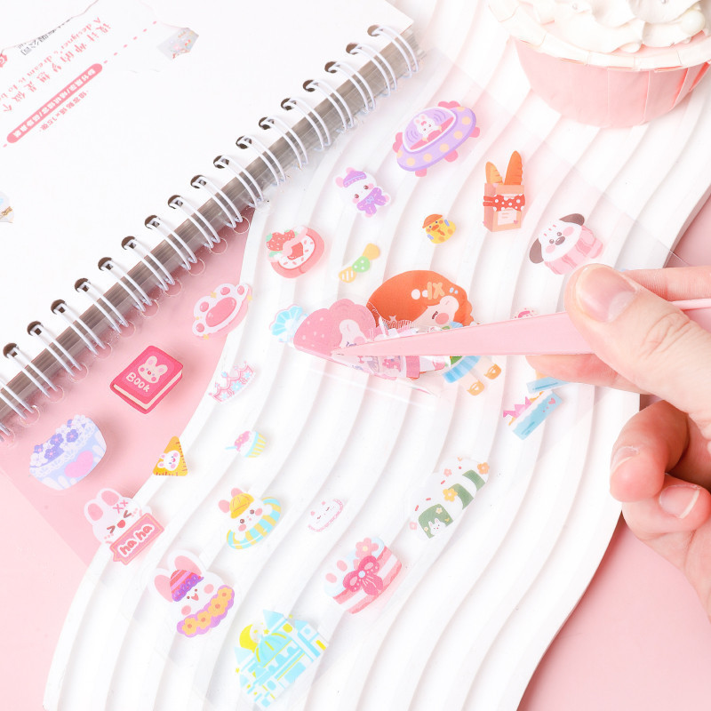 Clearance 50 Sheets Material Sticker Book Non-Repetitive PET Cute ...