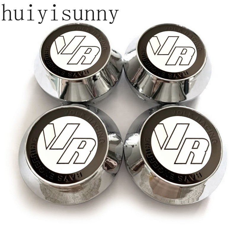 HYS 4pcs 60/64/65/68/69MM VR Volk Rays Racing Logo Wheel Center Caps ...