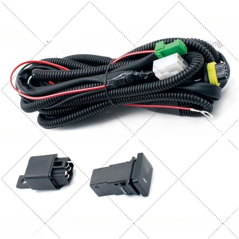 Set Of Wiring Harness Sockets Wire + Switch with Led Indicators Relay ...