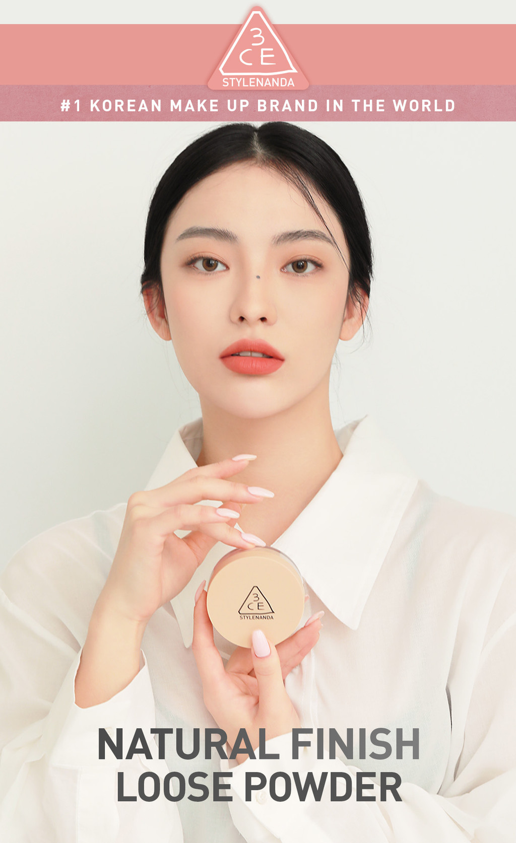 3CE Natural Finish Loose Powder, Sebum control, skin soft, dewy ...