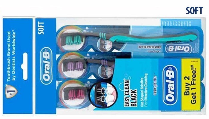 Oral-B Easy Clean BUY 2 FREE 1 (Soft / Medium / BLACK Soft) | Shopee ...