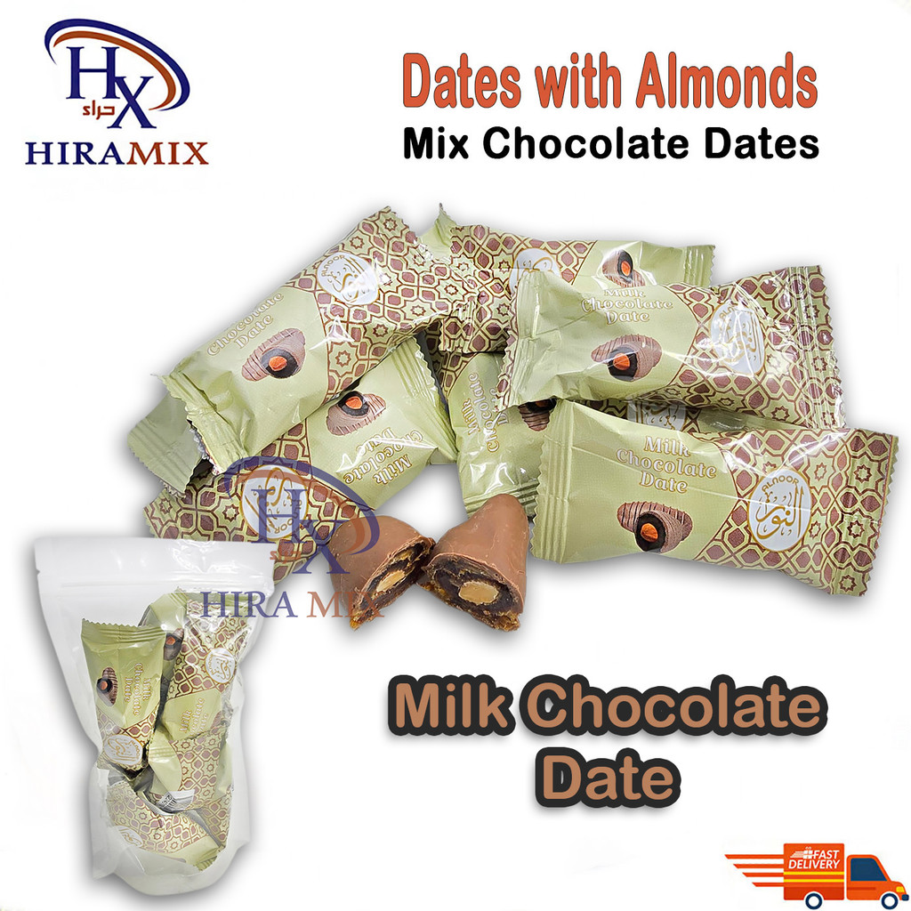 Kurma Badam Coklat | Almond Chocolate Dates | Kurma Almond | White ...