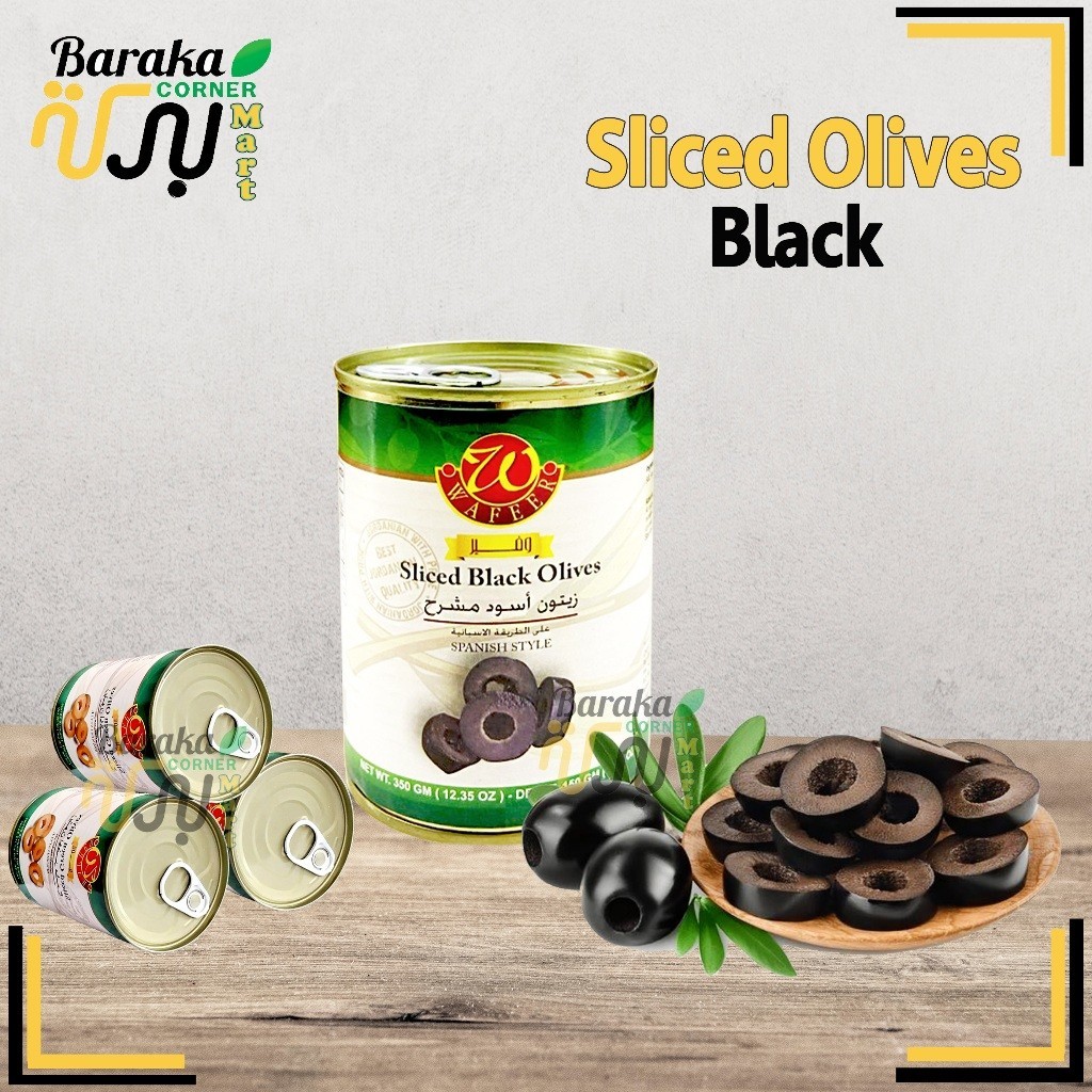 Wafeer Sliced Black Olive / Sliced Green Olives / Buah Zaitun 350g ...