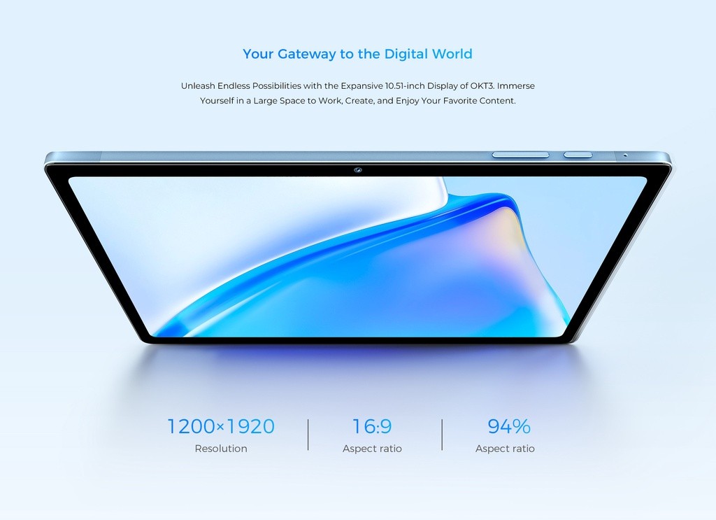 OUKITEL OKT3 Tablet 10.51" FHD 8250mAh 15GB 256GB Tablet Pad 16MP ...