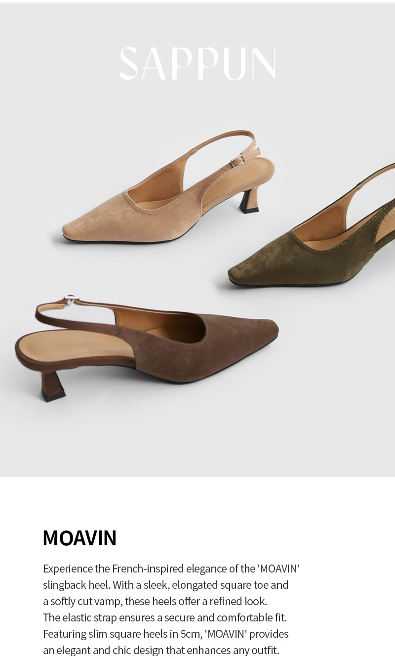 [SAPPUN] Moavin Square Slingback Heels (5cm) | Shopee Malaysia