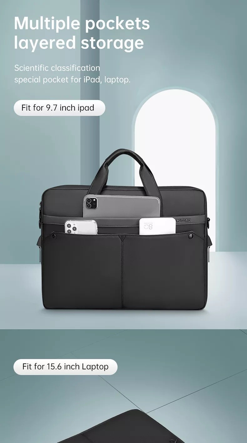 MARK RYDEN Laptop Bag Office Work Men Business Briefcase 2-way Water ...