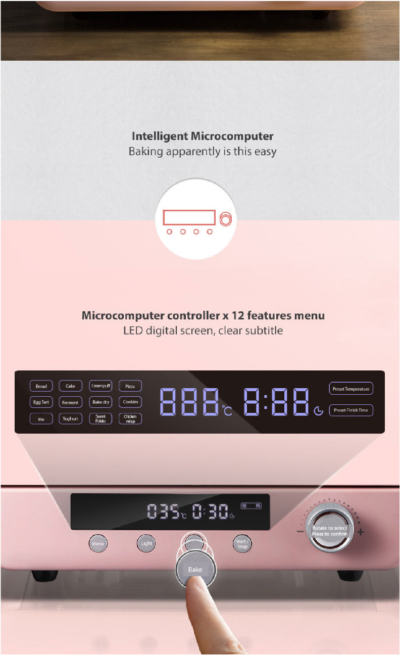 Bear Digital Control Electric Air Fryer Oven (20L) BSO-P200L Led ...