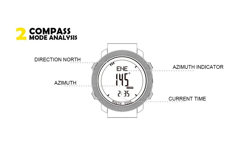 NORTH EDGE Apache3 jam tangan lelaki Outdoor Waterproof Military Army Sport Watch Compass ...