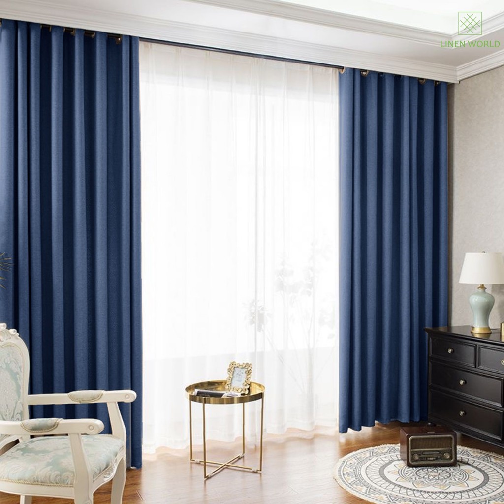NEXUS Langsir Hotel Warna Navy Blue 80% Blackout Anti Cakar Cat ...