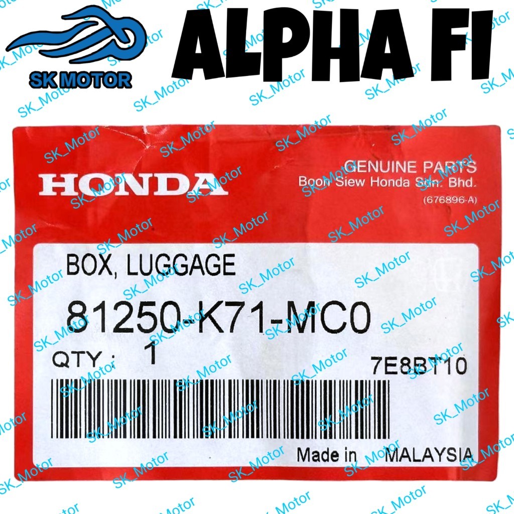 Honda WAVE ALPHA 110 CX V1 V2 Fi Original Luggage Box / Tool Box / Tong Bawah Kusyen 81250-K71 ...