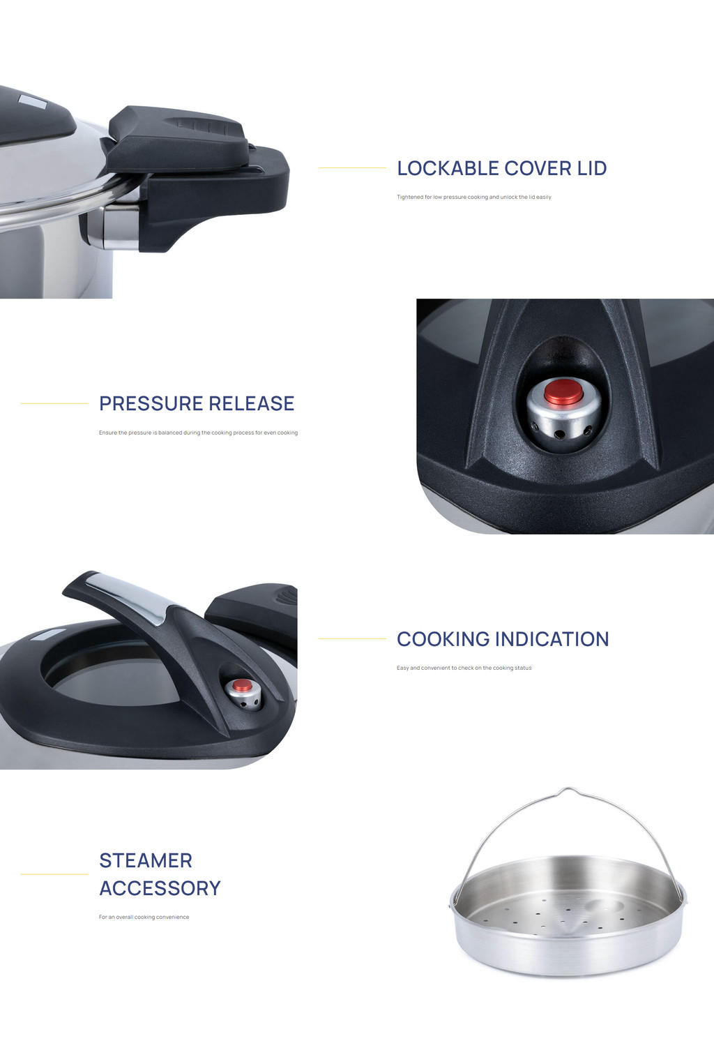 THERMOcafé 6.0L Low Pressure Cooker with Steamer - 304 Stainless Steel ...