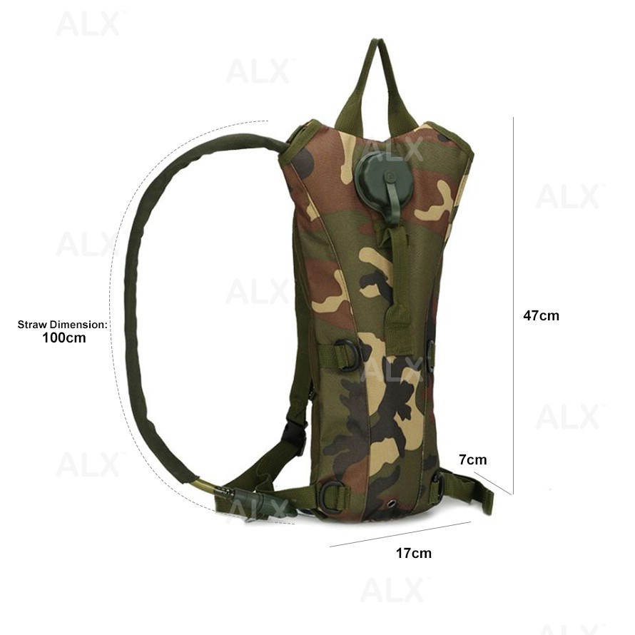 ALX BPA-FREE Hydration Backpack 3Litre Thick Layer Outdoor Tactical ...