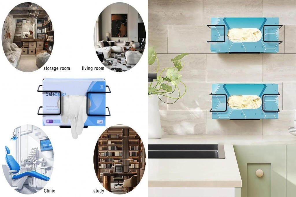 RAN Wall Mounted Glove Rack Glove Wall Dispenser Wall Mounted Metal ...