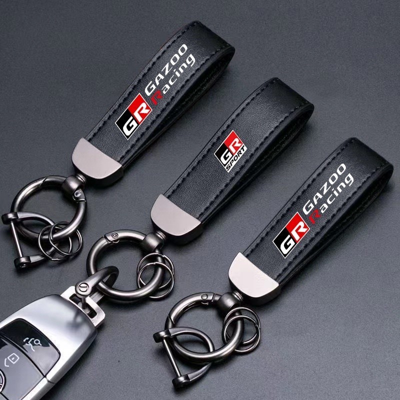 GR Sport Car Keychain Leather Key Chain Key Ring for Toyota GR Racing ...
