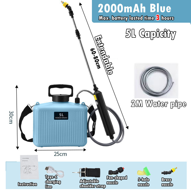 2500mAh 8L Battery Pump Racun Portable Rechargeable Knapsack Chemical ...