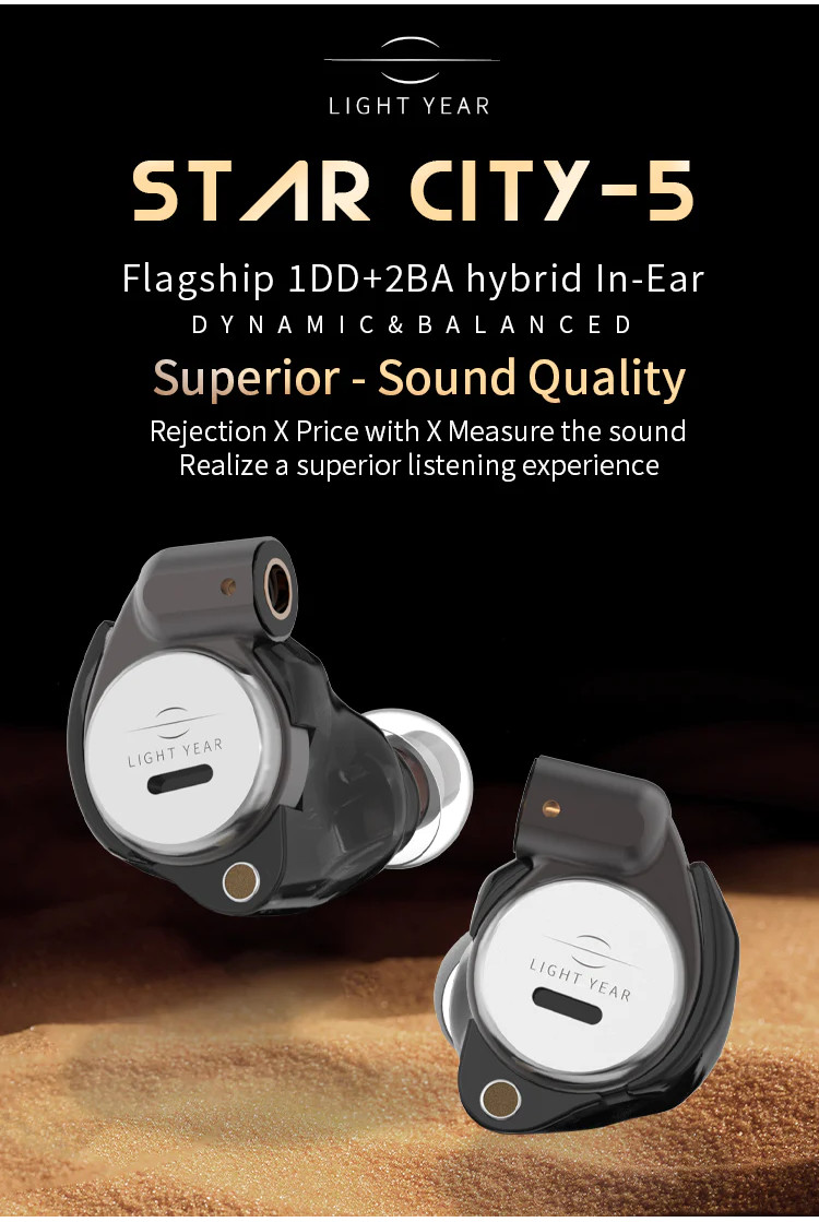 Roseselsa (Rose Technics) Star City 5 Pro, In-Ear Monitors: Flagship 1DD+2BA HiFi Hybrid ...