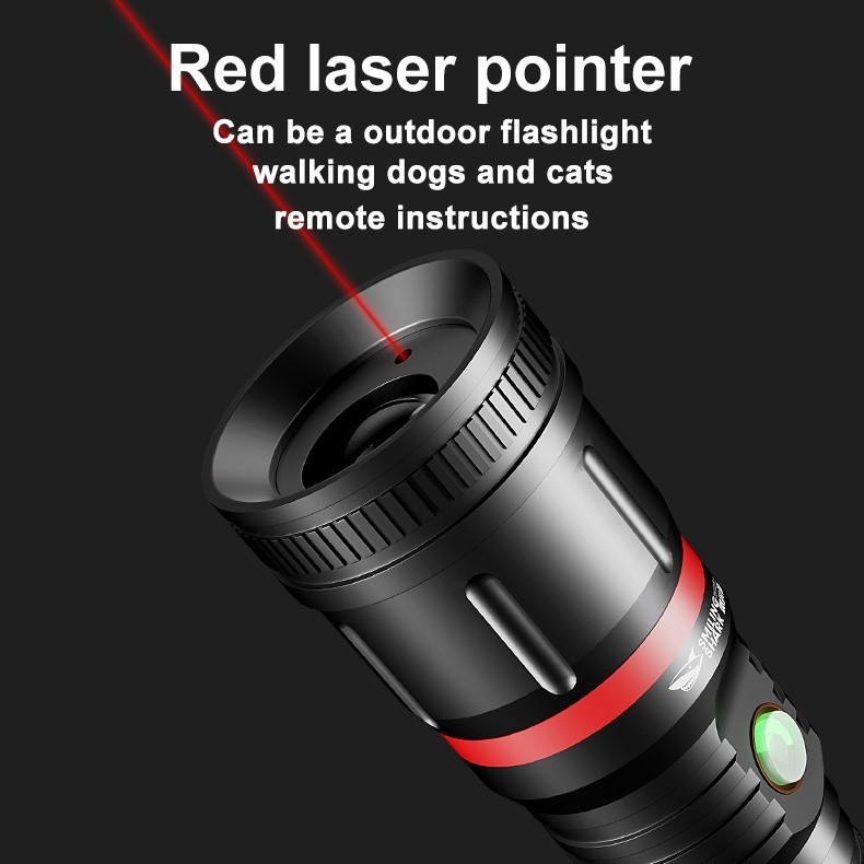 SmilingShark Laser Pointer Torch Light Rechargeable Flashlight Led T6 With Red Pointer ...