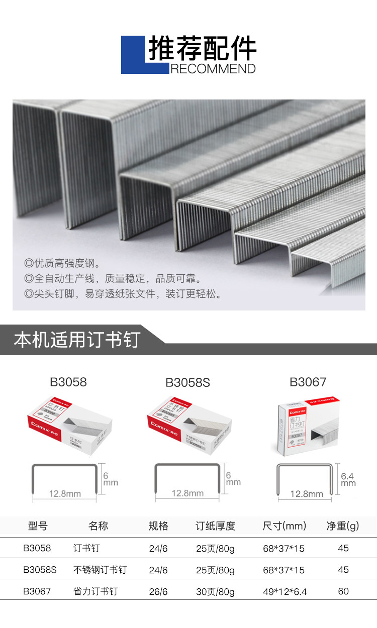 Comix 360° Rotatable Head Stapler - Multi-Directional, Ergonomic, Jam ...