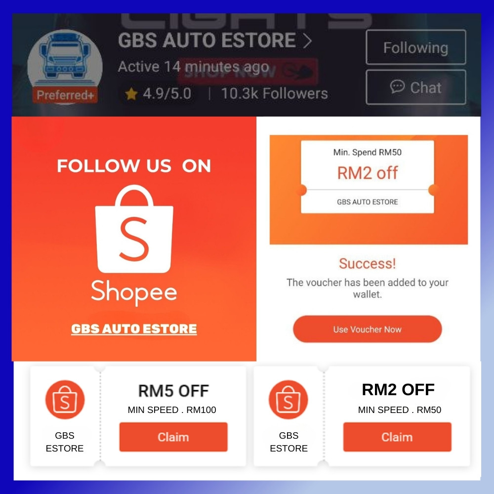 GBS ESTORE Universal LED truck 12v 24v Lampu Belakang Led Lori Isuzu Hicom Daihatsu Fuso Truck ...