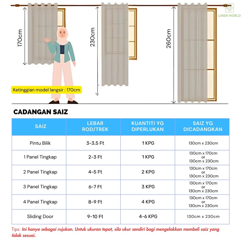 NEXUS Langsir Hotel 80% Blackout Warna Grey Anti Cakar UV Protect ...