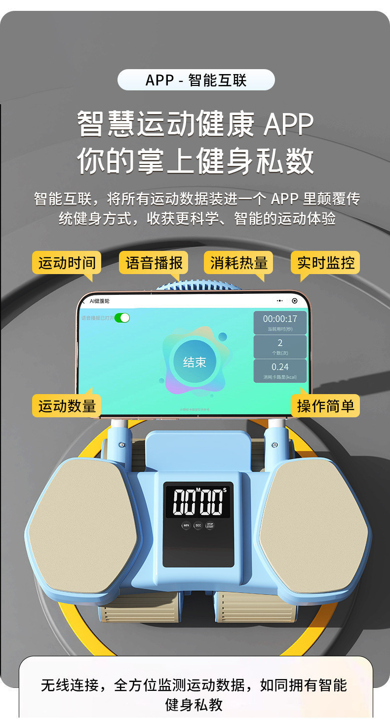 【HOT SELL】Four Wheel AI Abdominal Wheel Home Abdominal Muscle Training ...