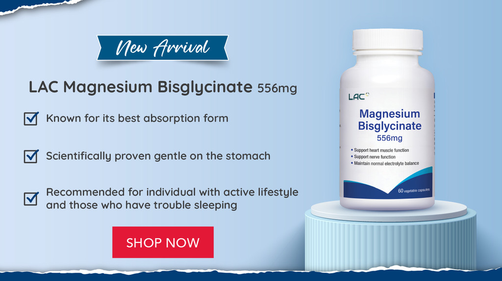 [Expiry Jun 2028] LAC Magnesium Bisglycinate 556mg (60 Vegetable ...