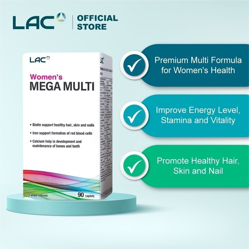 LAC Women's Mega Multi (90 Caplets) [Exp Oct 2026] 01404130 | Shopee ...