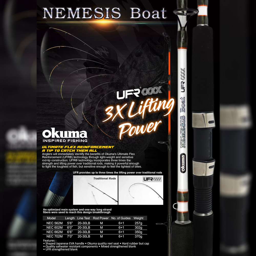 Okuma Nemesis Boat UFR Joran Pancing Bot 5'6-7'0kaki | Air Masin ...