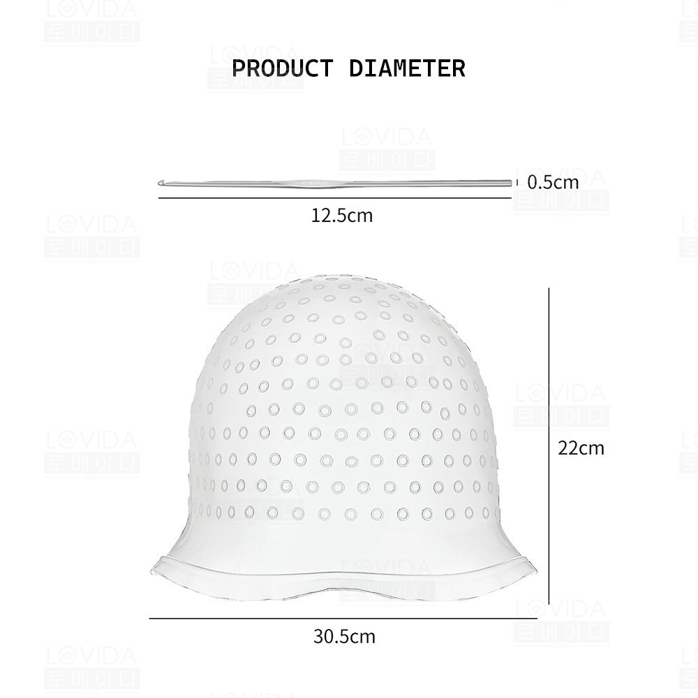 LOVIDA Salon Silicone Hair Highlighting Cap for Hair Coloring Bleach ...