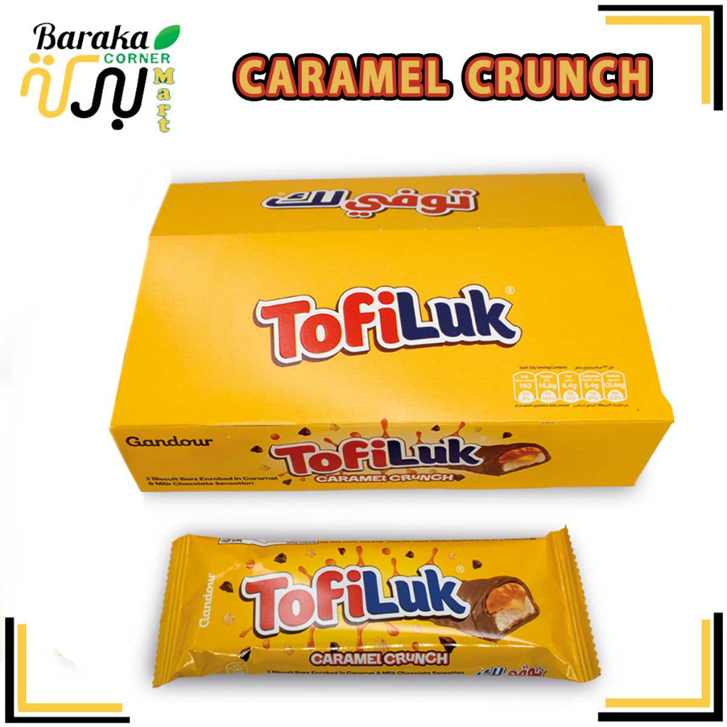 Tofiluk Chocolate Caramel Crunch TWO FINGERS Coklat Arab 1 Piece (33g ...