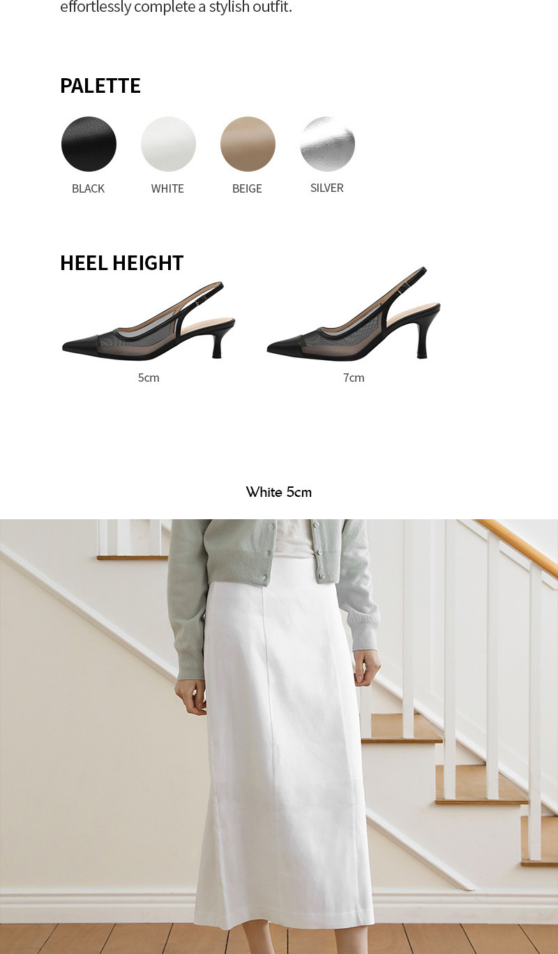 [SAPPUN] Brina Mesh Stiletto Slingback Heels (5/7cm) 4 Colors | Shopee ...
