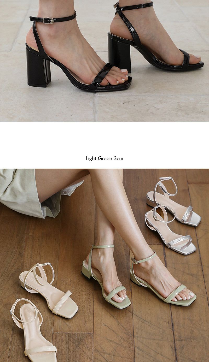 [SAPPUN] Shoeplin Enamel Maryjane High heel Sandals (3/5/8cm) | Shopee ...