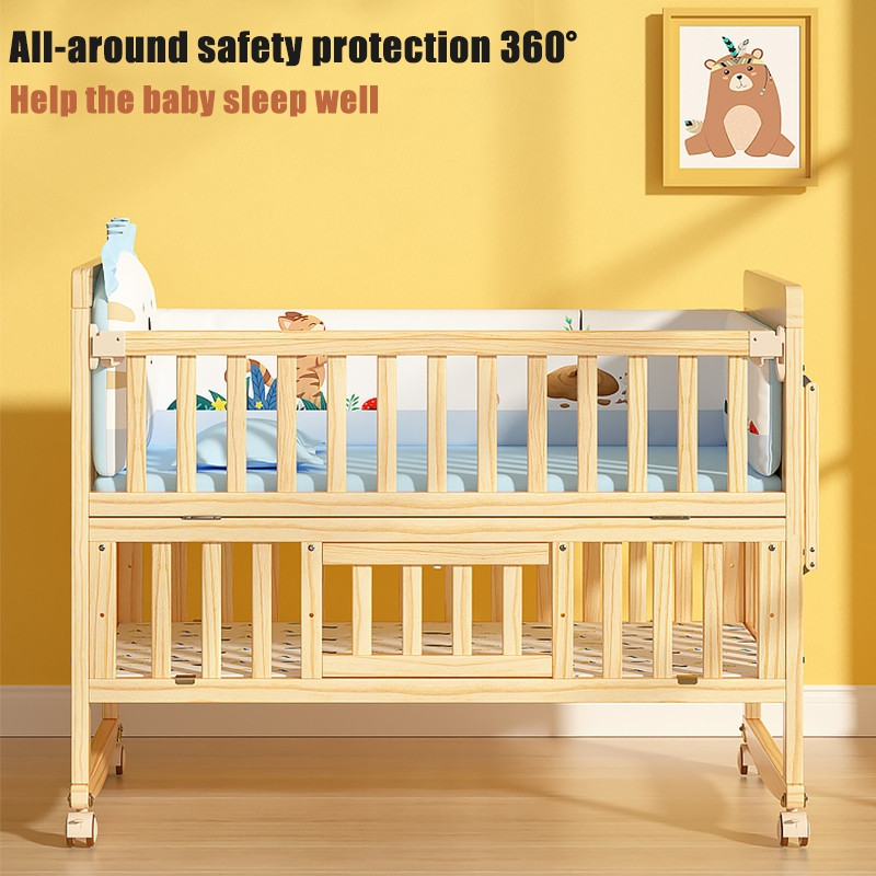 【𝟐-𝟑 𝐝𝐚𝐲𝐬 𝐝𝐞𝐥𝐢𝐯𝐞𝐫𝐲】YJ Baby Cot Crib Katil Bayi Solid Wood ...