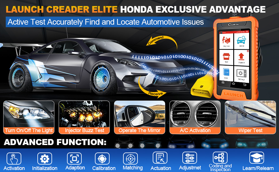 LAUNCH Creader Elite OBD2 Scanner Full System Diagnostic Scan Tool for ...