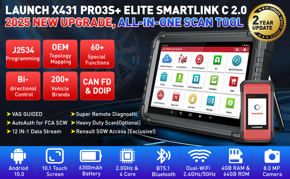 LAUNCH X431 PRO3S+ Elite Coding All System Auto Diagnostic Programming Tool J2534 | Shopee Malaysia
