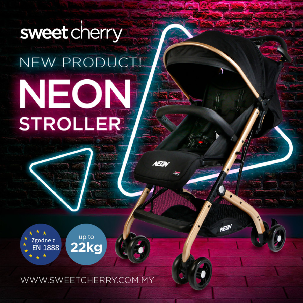 Sweet Cherry Luxury Gold Frame & Compact Folding Baby Stroller SC707 ...