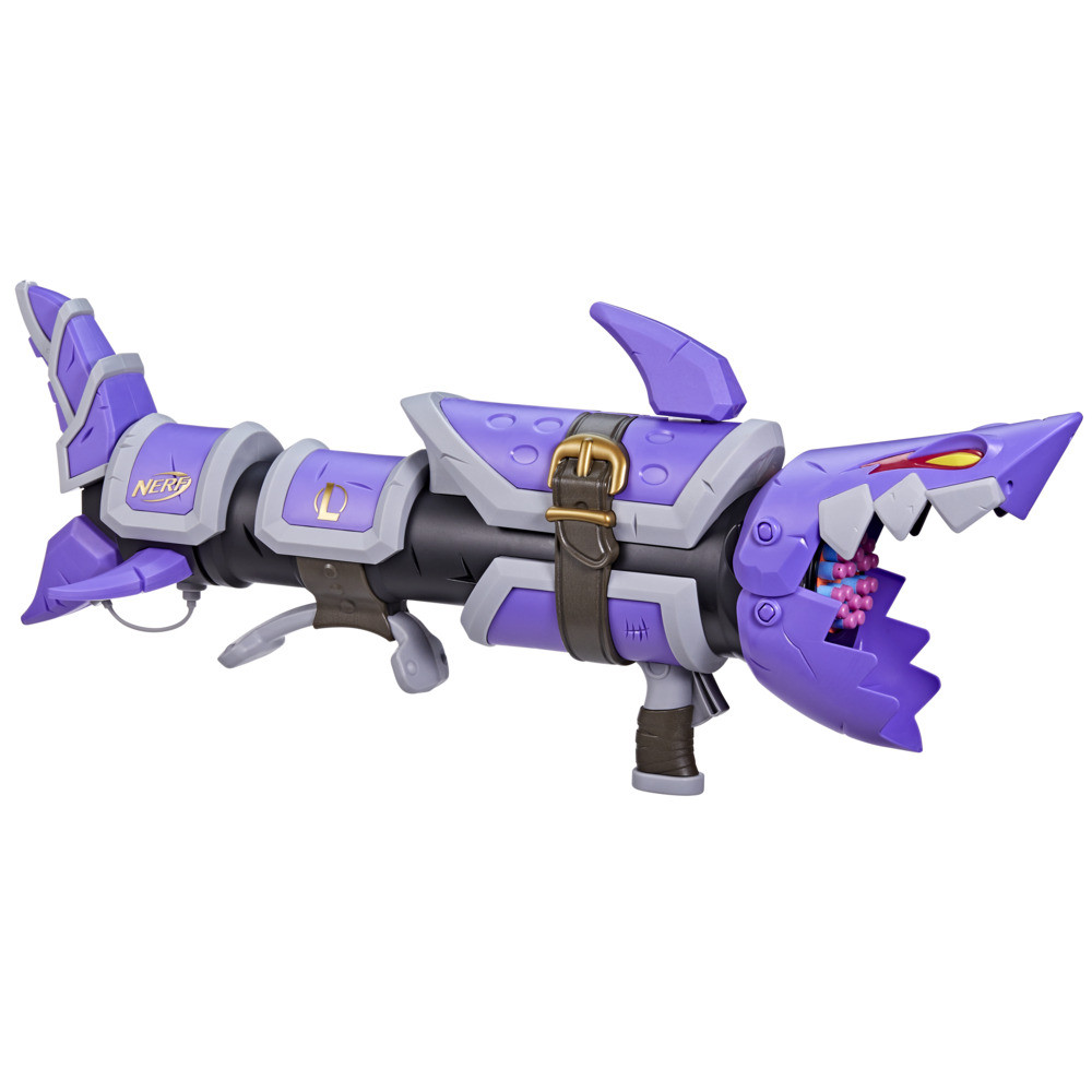 Nerf LMTD League of Legends Jinx Fishbones Blaster, 18 Dart Drum, 18 ...