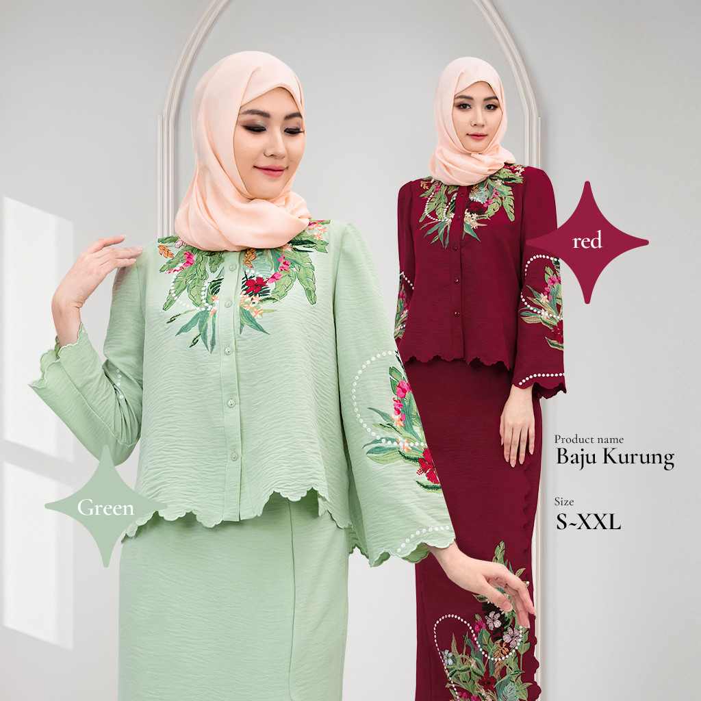 YELEEDON BAJU KURUNG MODEN 2025 Sulam Plain baju raya 2025 viral baju ...