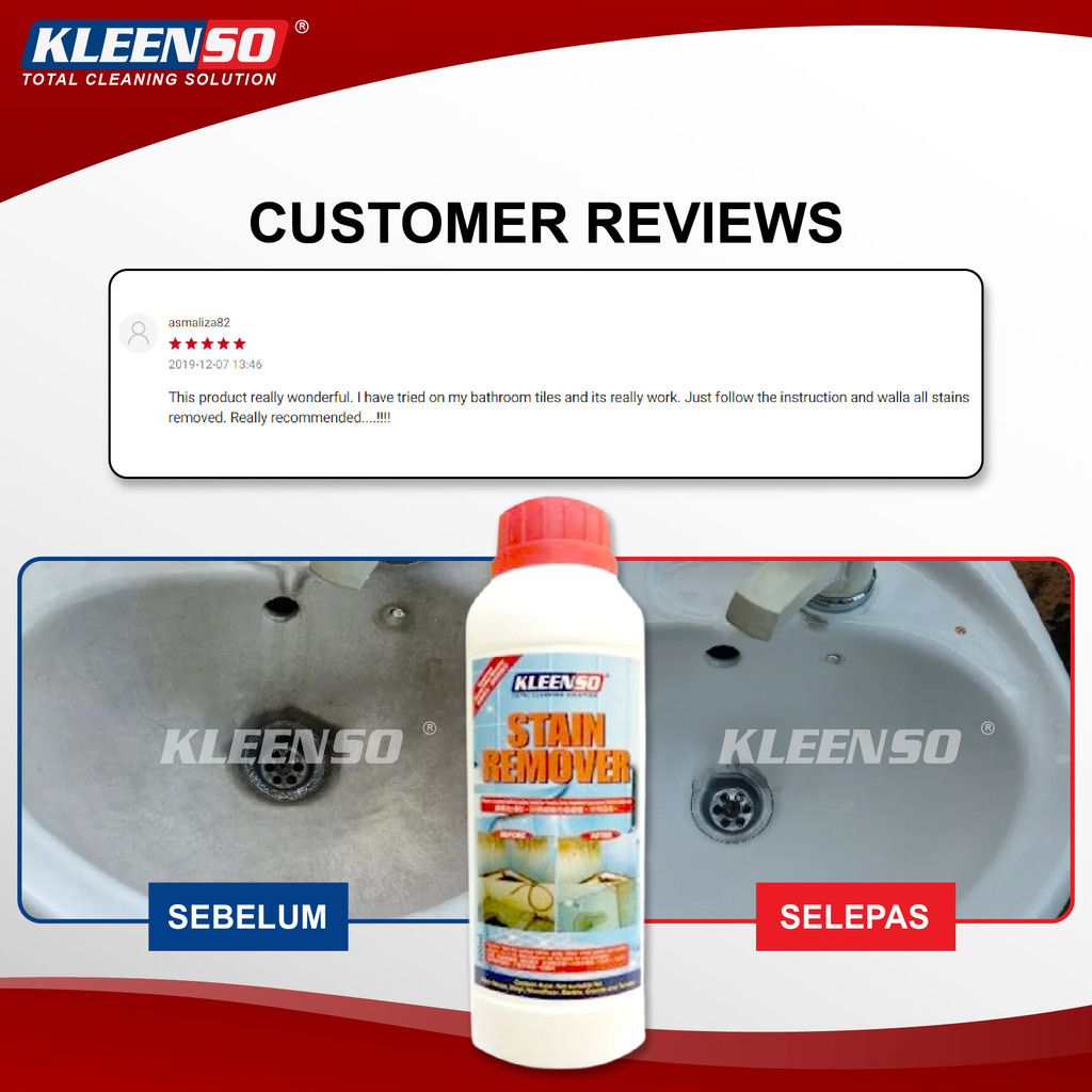 KLEENSO Heavy Duty Stain Remover Toilet Cleaner And Tiles Cleaner ...