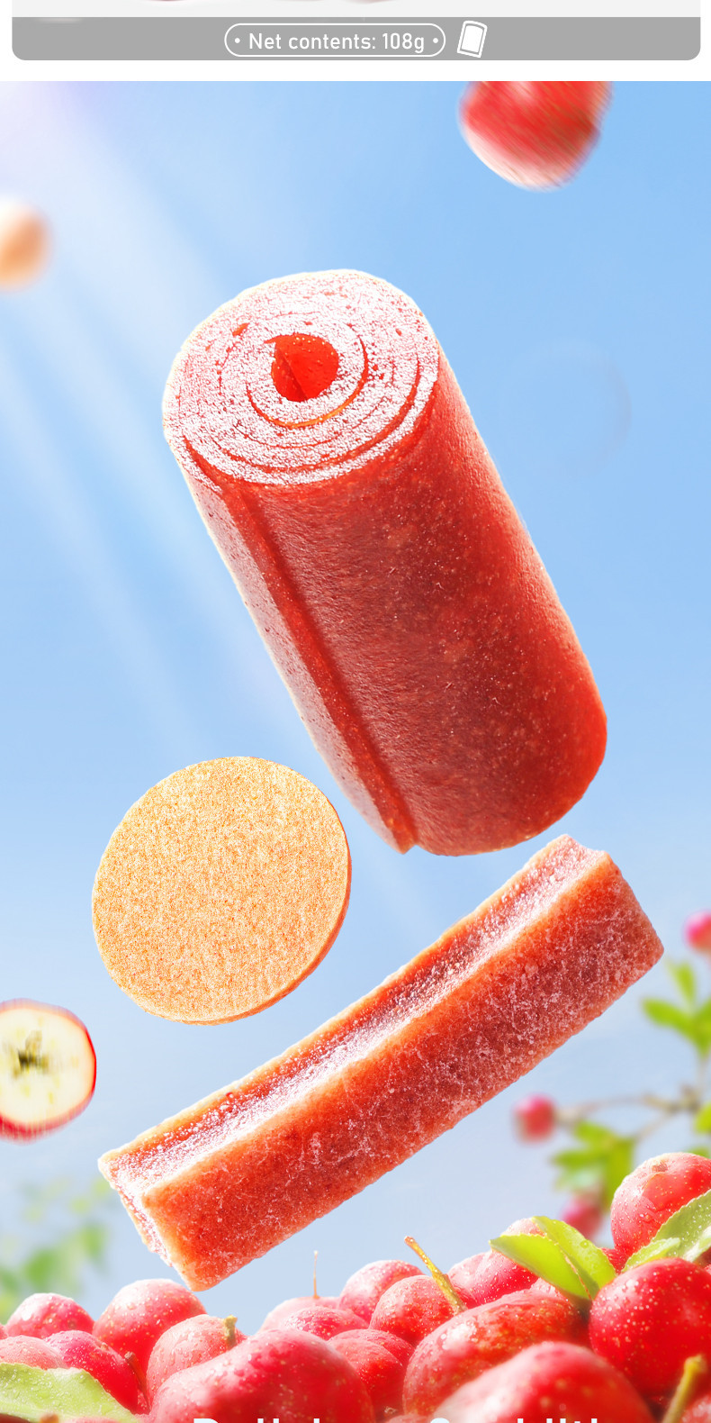 Three Squirrels Hawthorn Roll/Hawthorn Slices/Hawthorn Strips Eid al-Fitr 三只松鼠果丹皮山楂片山楂条 0添加 ...