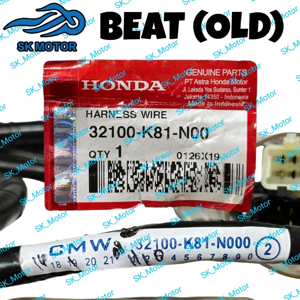 Honda BEAT FI V1 (OLD) Original Sub Harness Battery Wire Harness Wiring ...