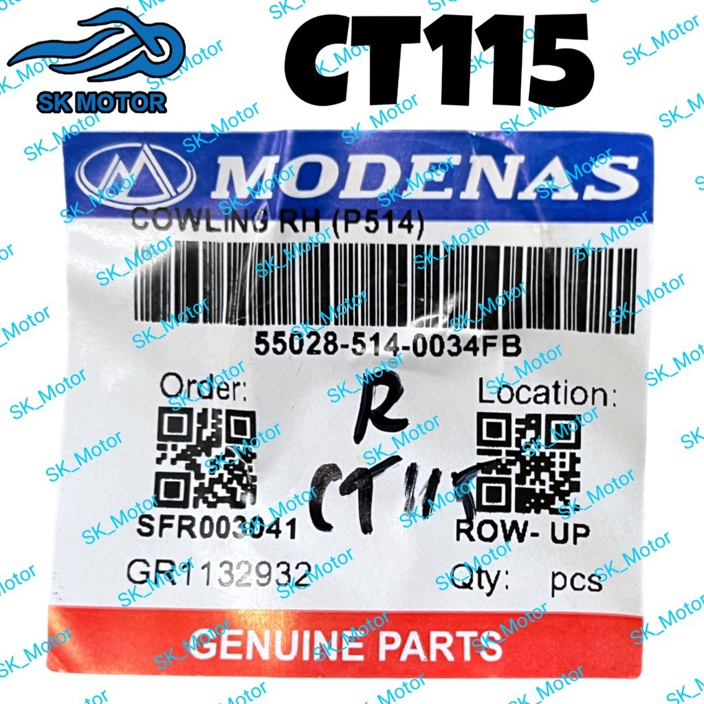 Modenas CT115 CT 115 S Original Inner Cover Kaver Hitam Signal Front ...