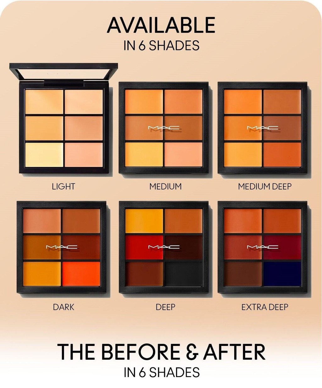 MAC Studio Fix Conceal And Correct Palette 4 Concealers 2 Corrector Shades To Match Any Skin ...