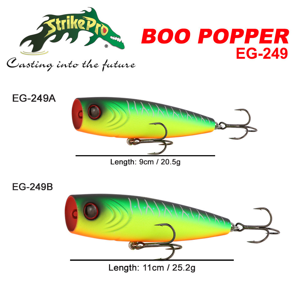 (9cm-11cm) Strike Pro Boo Popper EG-249 [20.5g-25.2g] Topwater Lure ...