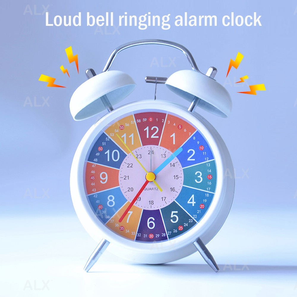 ALX Vintage Steel Alarm Clock Backlight Heavy Sleepers Twin Bell Loud ...