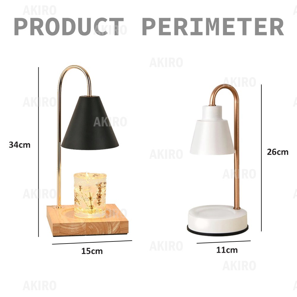 AKIRO Bedroom Aromatherapy Wax Lamp Adjustable Warmer Melting Candle ...