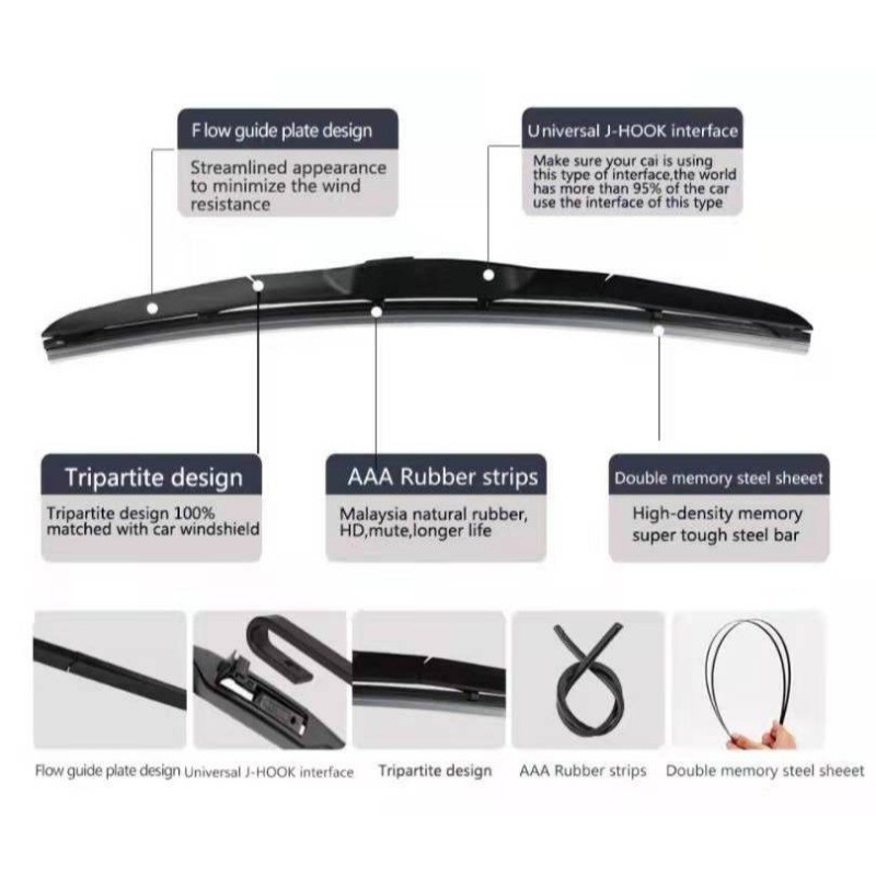 XM (Select Your Model) Toyota Hiace (Commuter/Grandia) Wiper Blade for ...