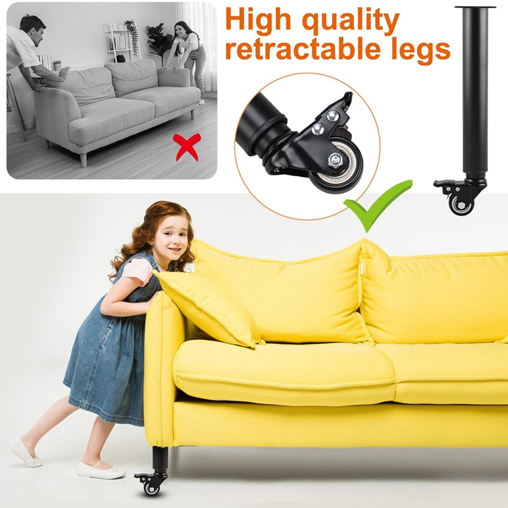 Movable Adjustable Metal Table Leg with 360° Wheel Kaki Meja Bed Leg ...