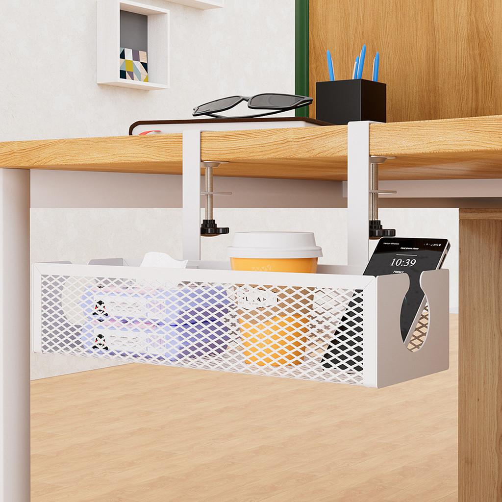 Under Desk Organizer Office Table Storage Shelf Desk Cabinet Rack Under ...