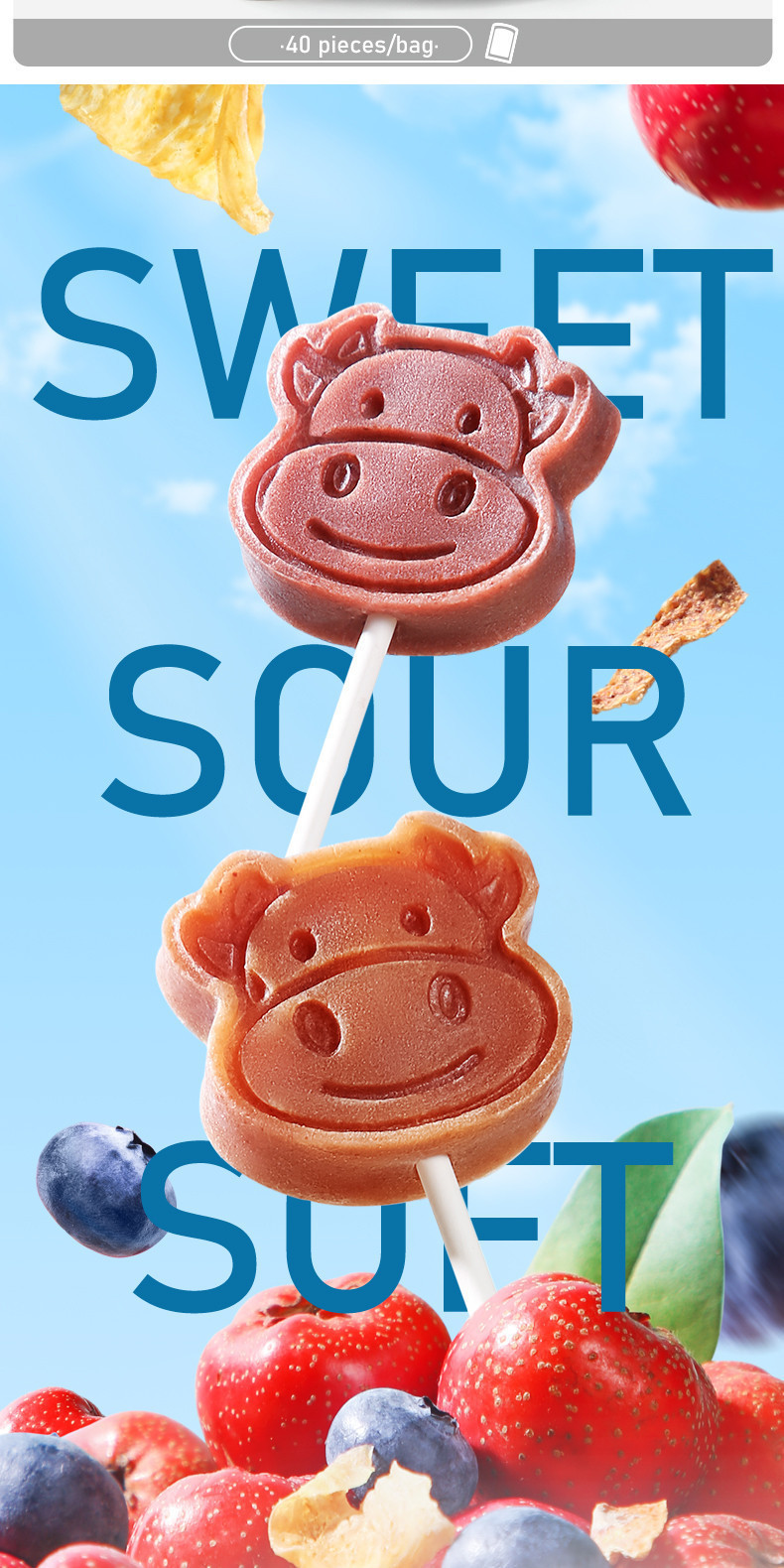 Three Squirrels Hawthorn Stick Additive-Free 三只松鼠山楂棒 多种口味 酸甜开胃 无添加 - Four Flavors (400g x 2 ...